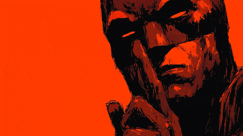 Batman Silence in the Orange Darkness GIF Desktop Wallpaper