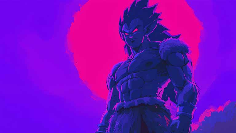Dragon Ball Saiyan Broly Angry Pink Sun Desktop Wallpaper