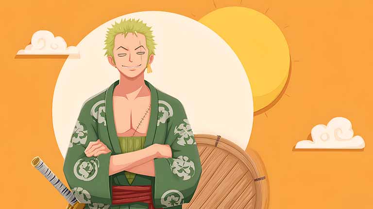 Free One Piece Roronoa Zoro Calm Summer Desktop Wallpaper