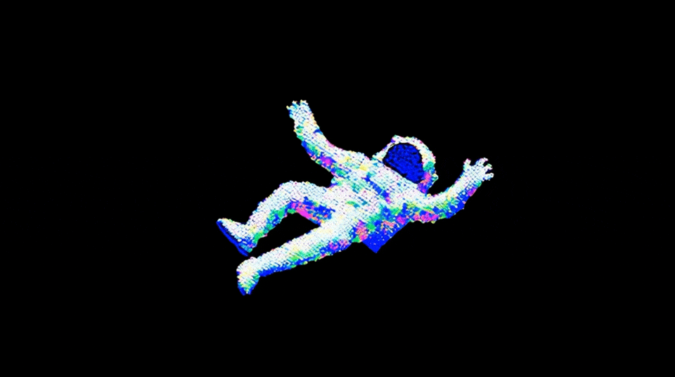 Free Space Aesthetic Pixel Astronaut GIF Desktop Wallpaper