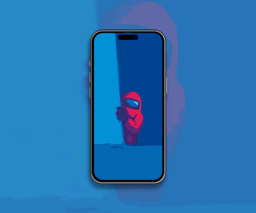 Among Us Red Crewmate Minimal Funny Wallpapers iPhone HD