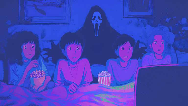 Free Anime Movie Night Ghostface 4K Desktop Wallpaper