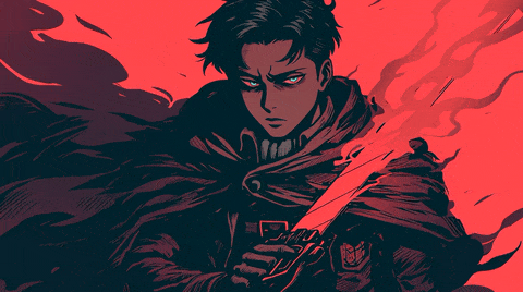 Free AoT Levi Ackerman Fire Blade GIF Desktop Wallpaper 4k