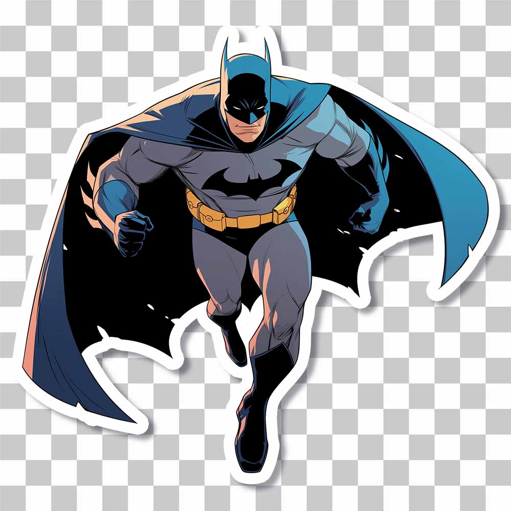 Batman Running Superhero Comic Sticker - DC Hero Sticker PNG