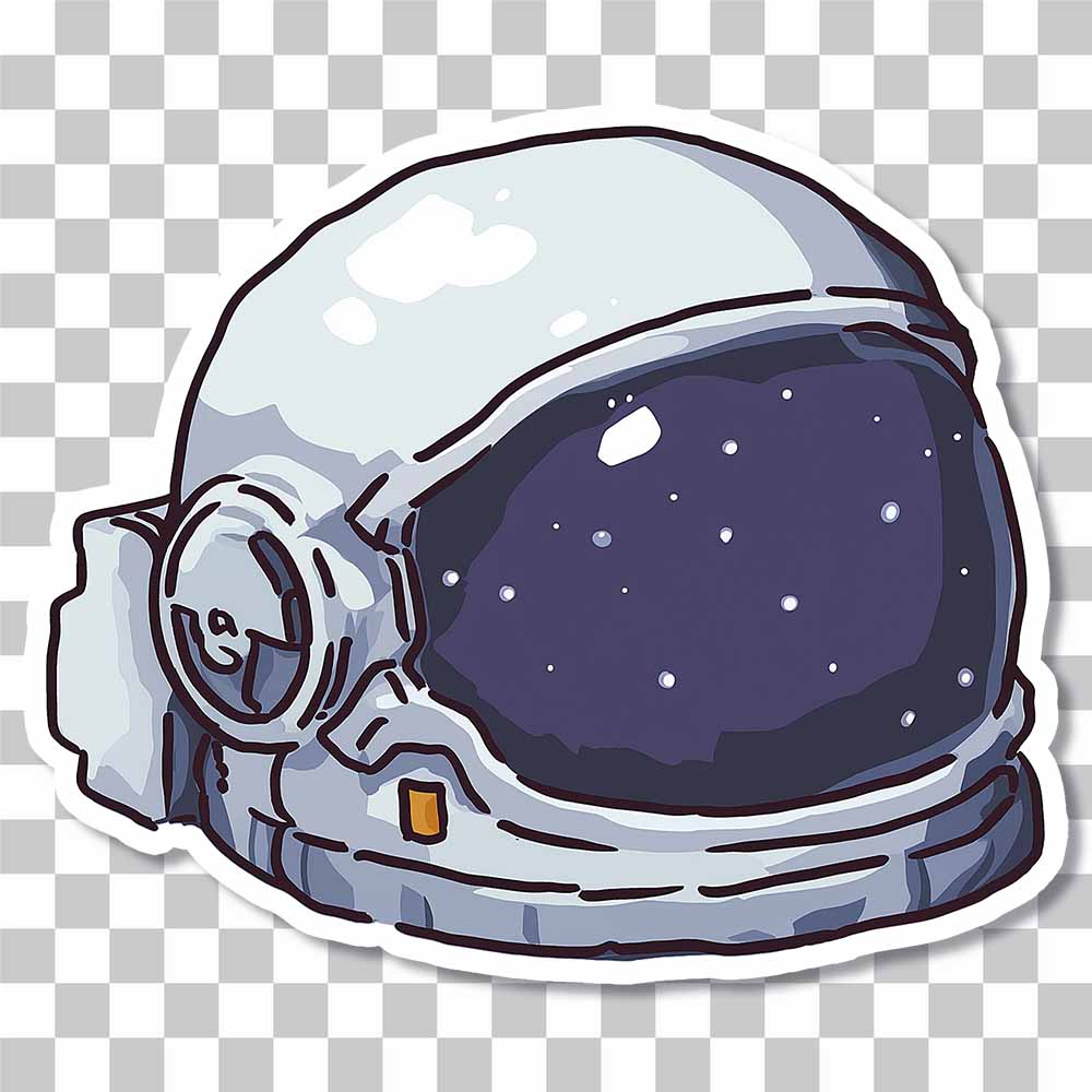 Cosmic Astronaut Helmet Sticker - Cool Space Sticker PNG