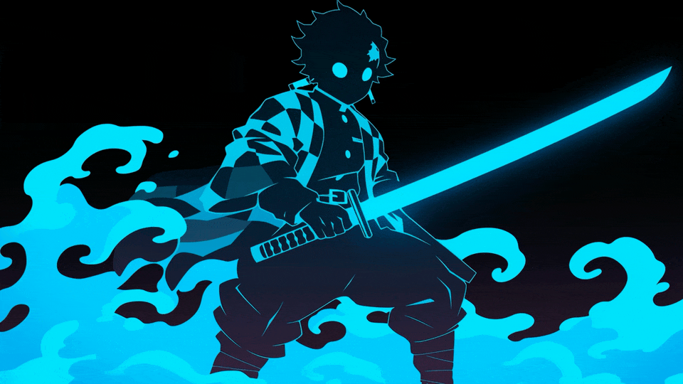 Demon Slayer Tanjiro Kamado Water Breathing GIF Wallpaper 4k