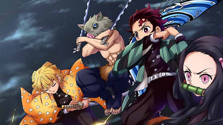 Nezuko Kamado Chibi Pink Gradient Desktop Wallpaper - Cute Vibe