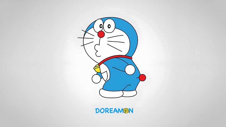 Doraemon Japanese Robot Cat Simple Pose Desktop Wallpaper