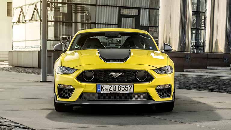 Ford Mustang Mach 1 Yellow Muscle Car Front Desktop Wallpaper