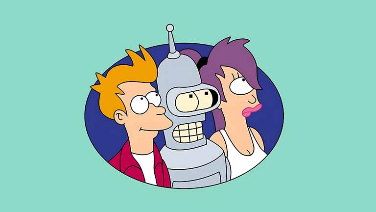 Futurama Fry Leela Bender Simple Circle Desktop Wallpaper