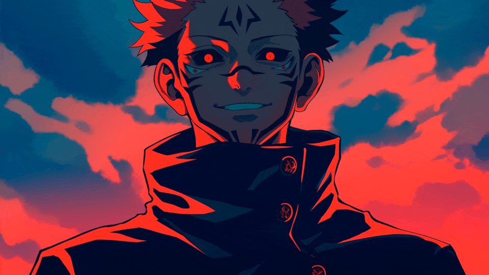 Jujutsu Kaisen Ryomen Sukuna Evil Gaze GIF Desktop Wallpaper