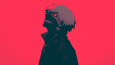 Ken Kaneki Ghoul Mask with Kakugan Eye GIF Desktop Wallpaper