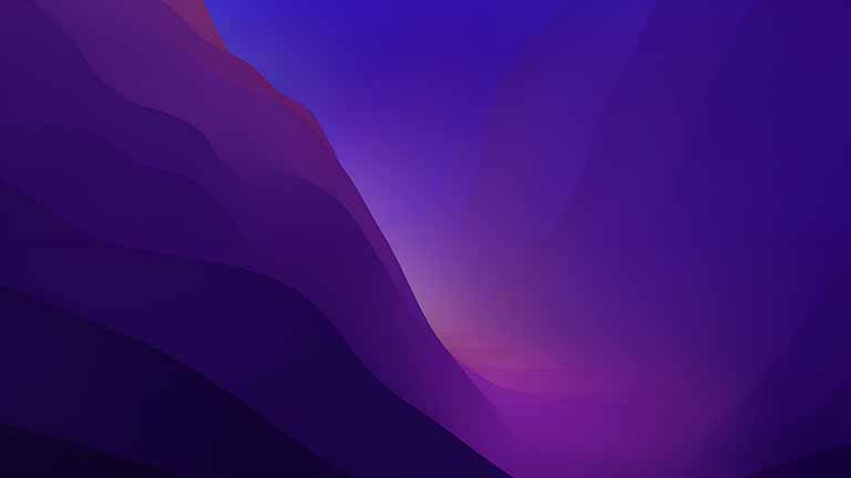 macOS Monterey Dark Mode Purple Canyon Desktop Wallpaper