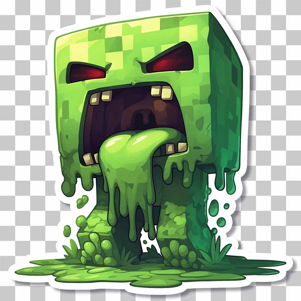 Minecraft Creeper Slime Monster Sticker - Cool Games Sticker