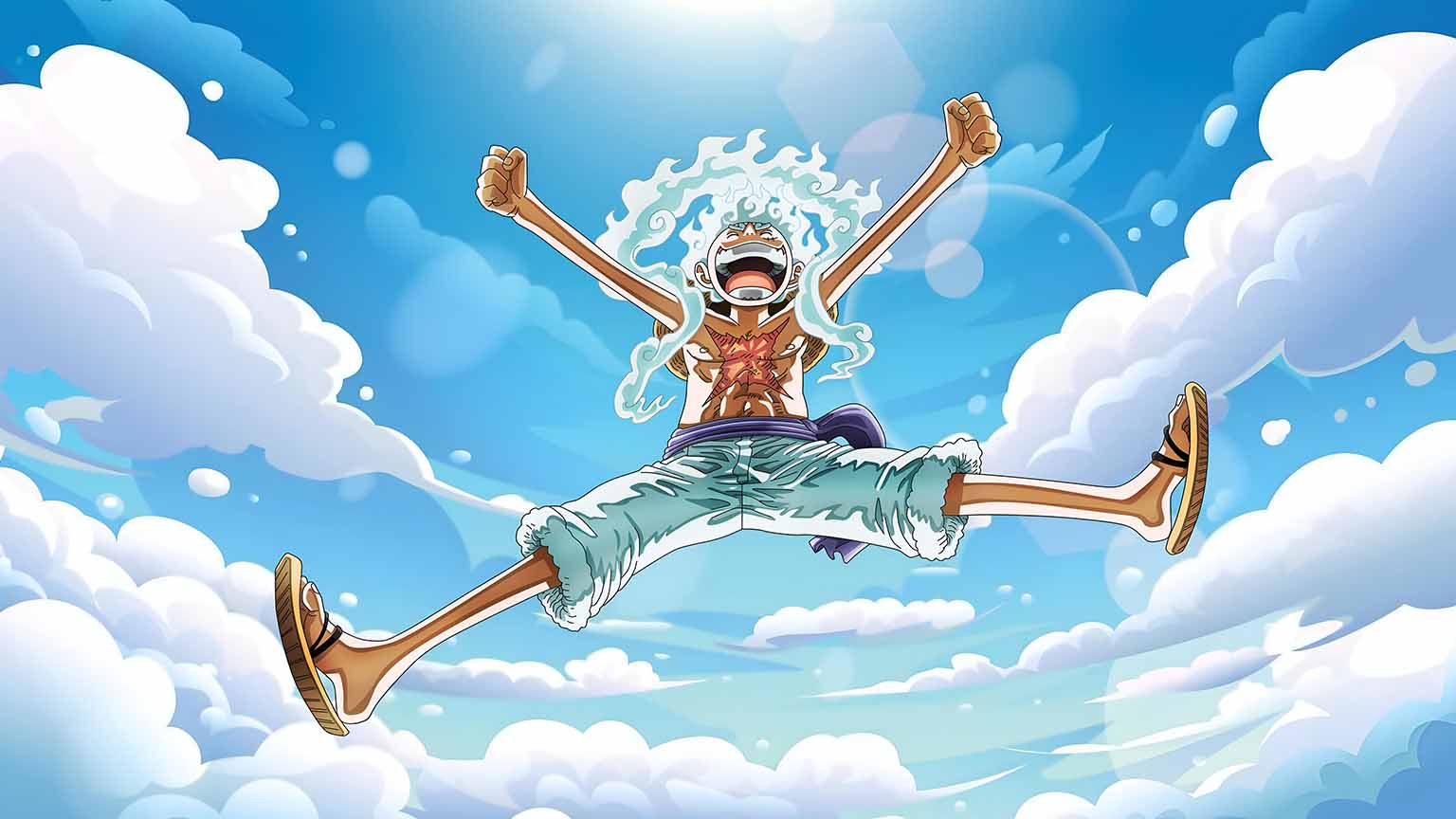 One Piece Luffy Joy Boy Gear Five Laughing Sky Wallpaper 4k