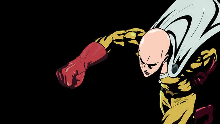 One Punch Man Saitama Serious Punch Dark Desktop Wallpaper