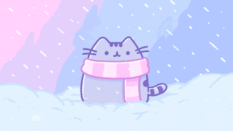 Pusheen Cat Christmas Tree Minimal Winter Desktop Wallpaper