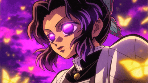 Shinobu Kocho Butterfly Hashira Purple Poison GIF Wallpaper