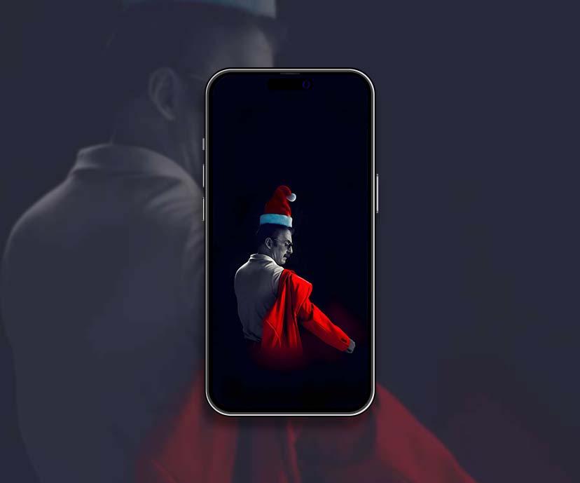 Breaking Bad Gus Fring Santa Hat Christmas Wallpapers iPhone