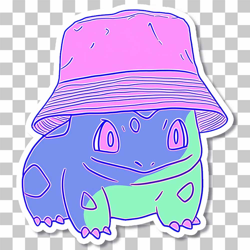 Bulbasaur Pastel Bucket Hat Kawaii Pokemon Sticker - PNG Sticker