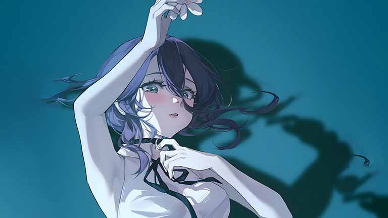 Free Chainsaw Man Reze Blue Shadow Art Desktop Wallpaper