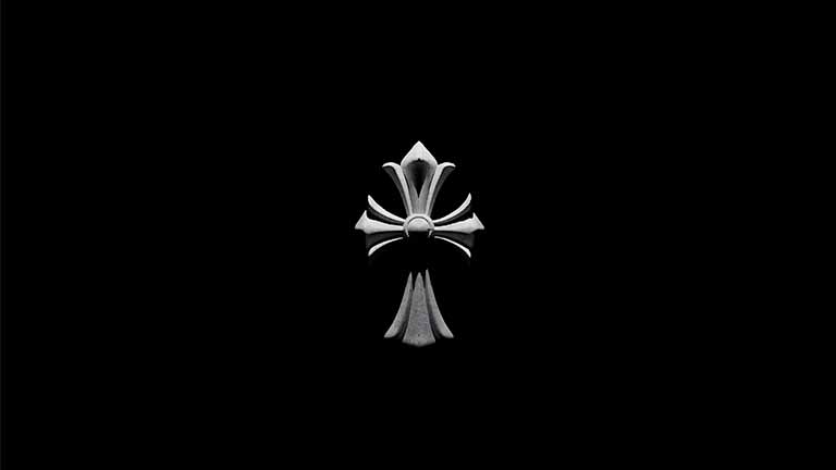 Free Chrome Hearts Fleur-de-Lis Cross Dark Desktop Wallpaper