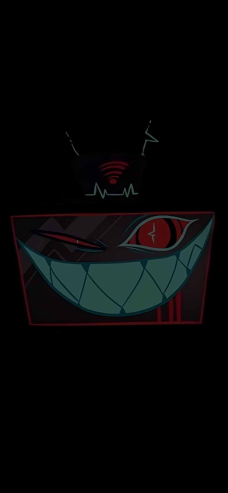 Hazbin Hotel Vox Evil Grin Minimal Wallpapers - Cool Wallpapers