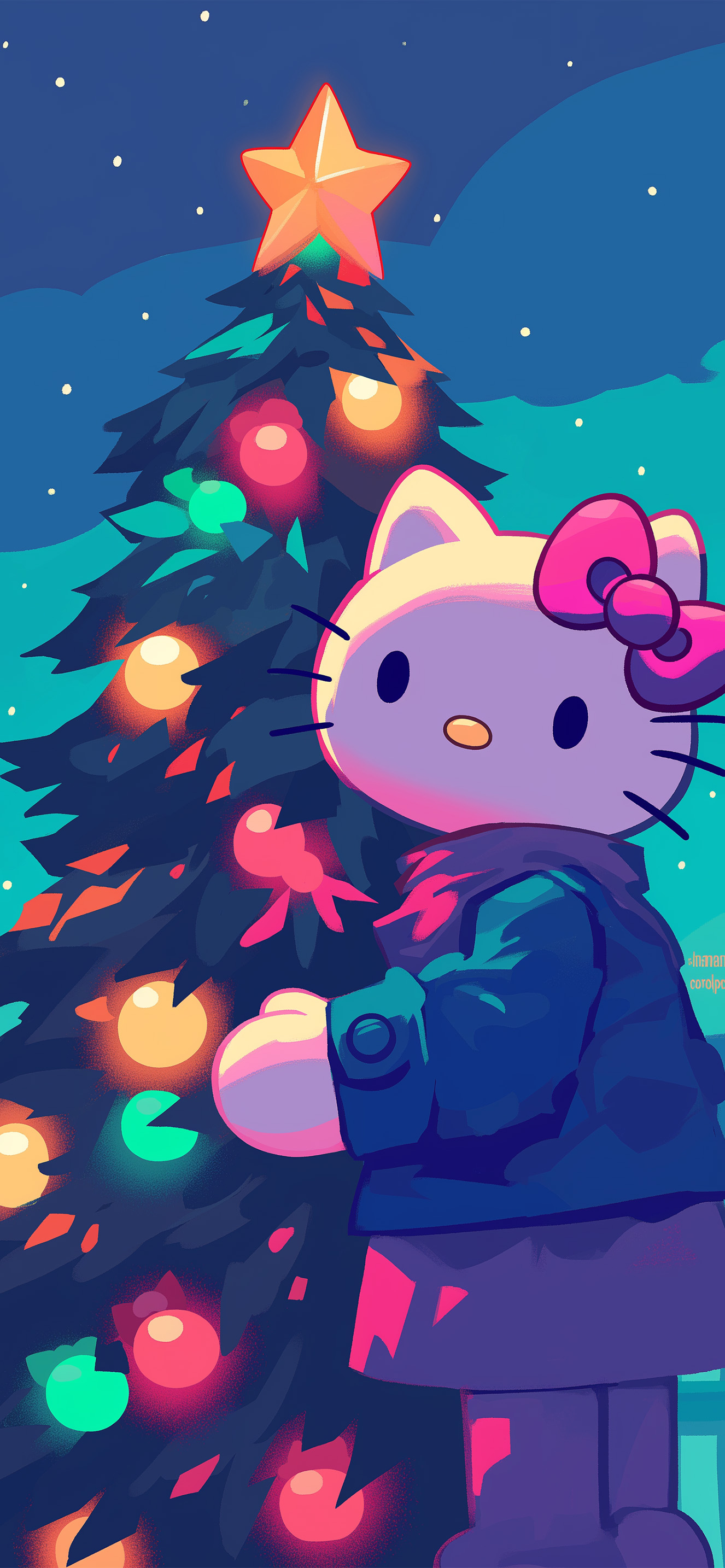 Hello Kitty Christmas Tree Decor Lights Wallpapers - HD Wallpapers