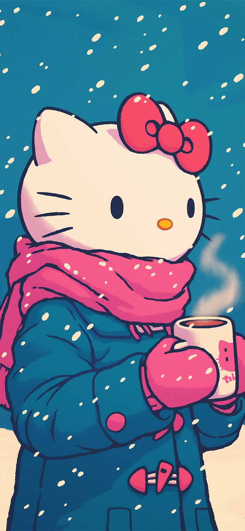 Hello Kitty Winter Cozy Walk Hot Cocoa Wallpapers - Wallpapers HD