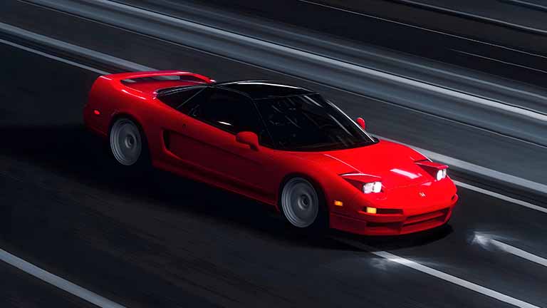 Free Honda NSX Red Sports Car Night Speed Desktop Wallpaper