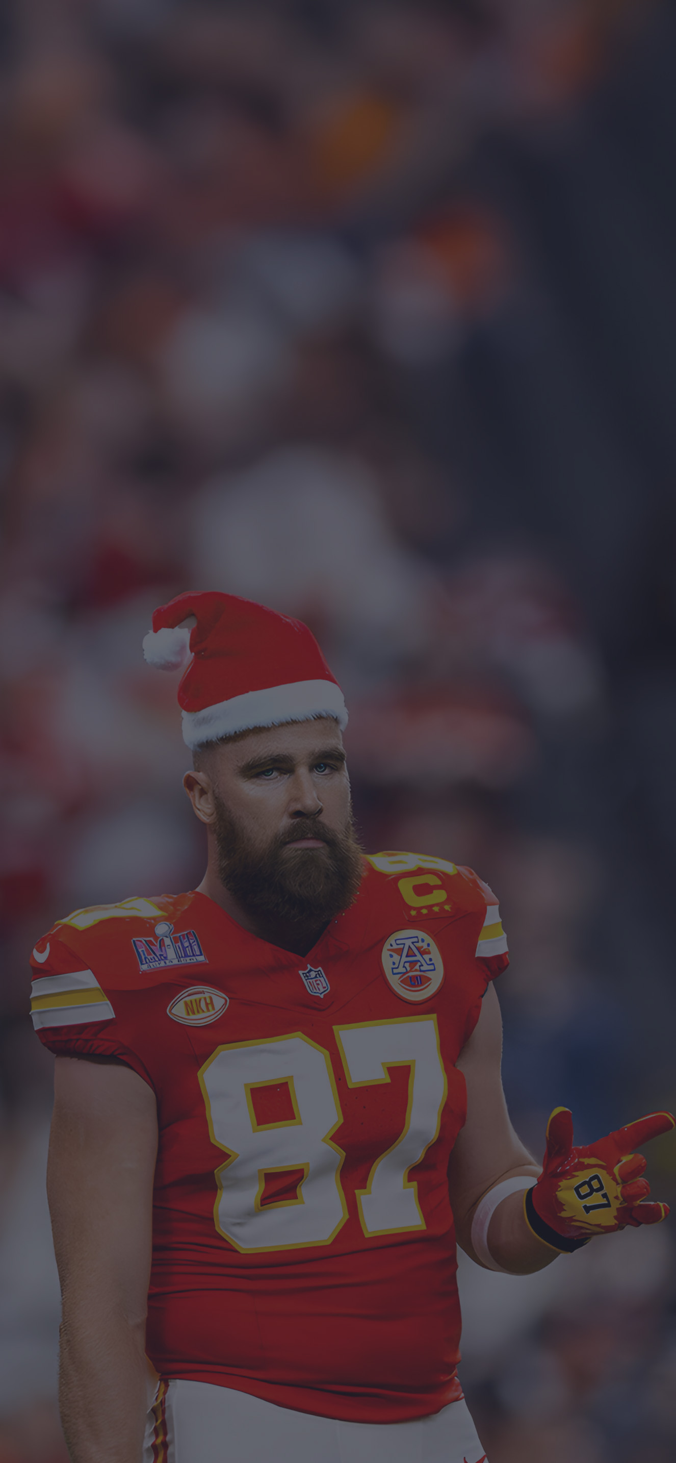 Kansas City Chiefs Travis Kelce Santa Hat Wallpapers iPhone HD