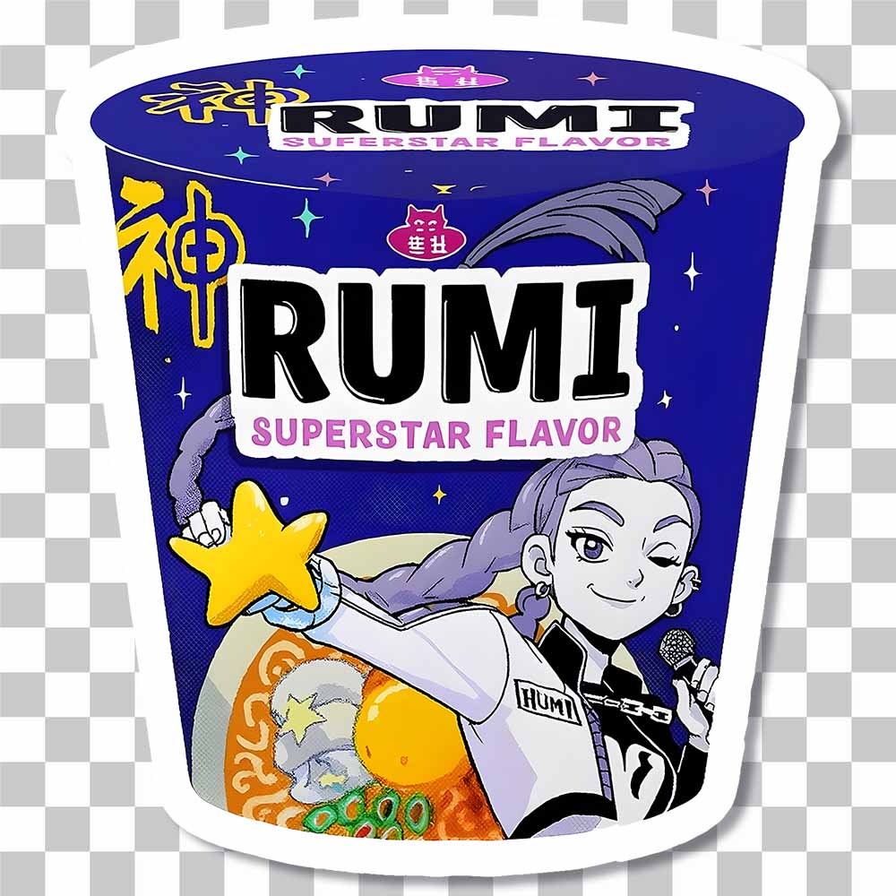 Rumi Superstar Ramen Cup K Pop Demon Hunters Sticker PNG