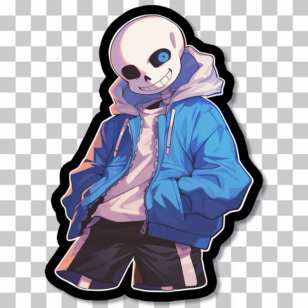 Sans Undertale Anime Style Sticker - Spooky Games PNG Sticker