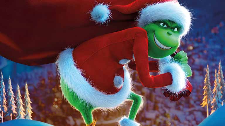 The Grinch Santa Claus Suit Sneaky Smile Desktop Wallpaper