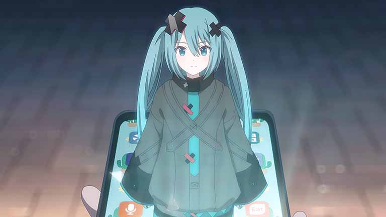 Vocaloid Hatsune Miku Hologram Phone Screen Wallpaper 4k