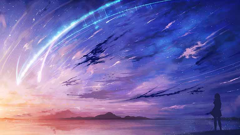 Your Name Comet Taki and Mitsuha Sky 4K Desktop Wallpaper