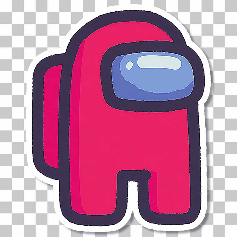 Among Us Red Crewmate Glossy Style Sticker - Games Sticker