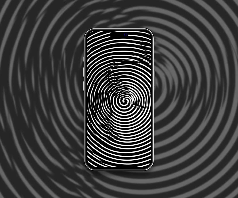 Black-White Hypnotic Spiral Optical Illusion Wallpapers iPhone HD