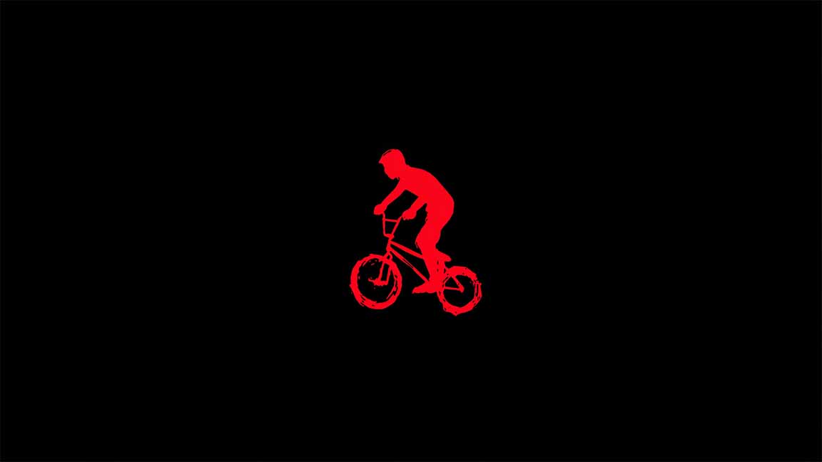 BMX Rider Red Silhouette Minimalist Desktop Wallpaper 4K & HD