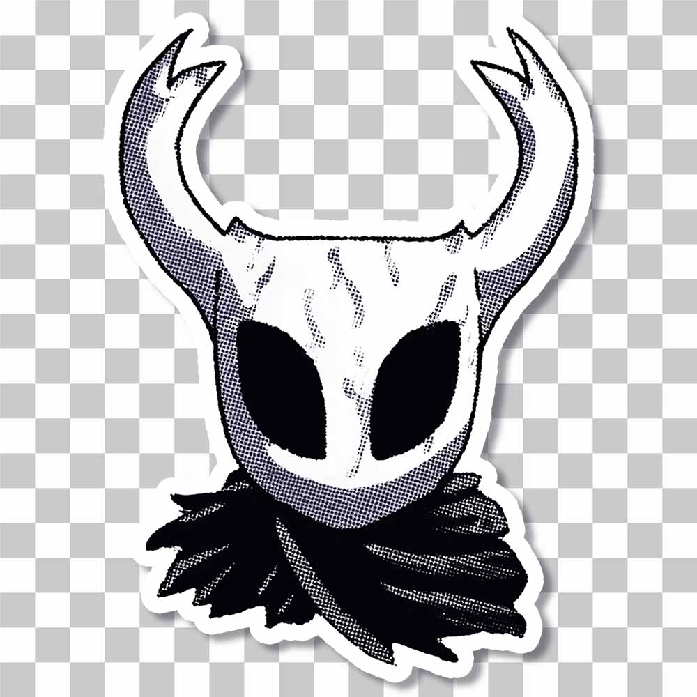 Dark Horned Mask Hollow Knight Sticker - Cool Games PNG Sticker