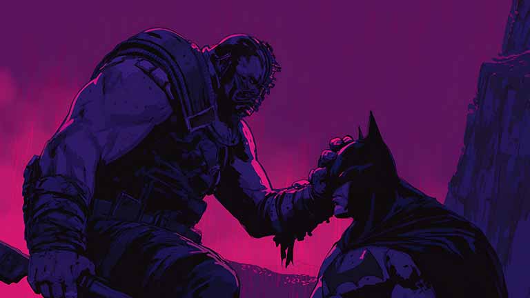 DC Comics Bane Dominating Batman In Rain Desktop Wallpaper
