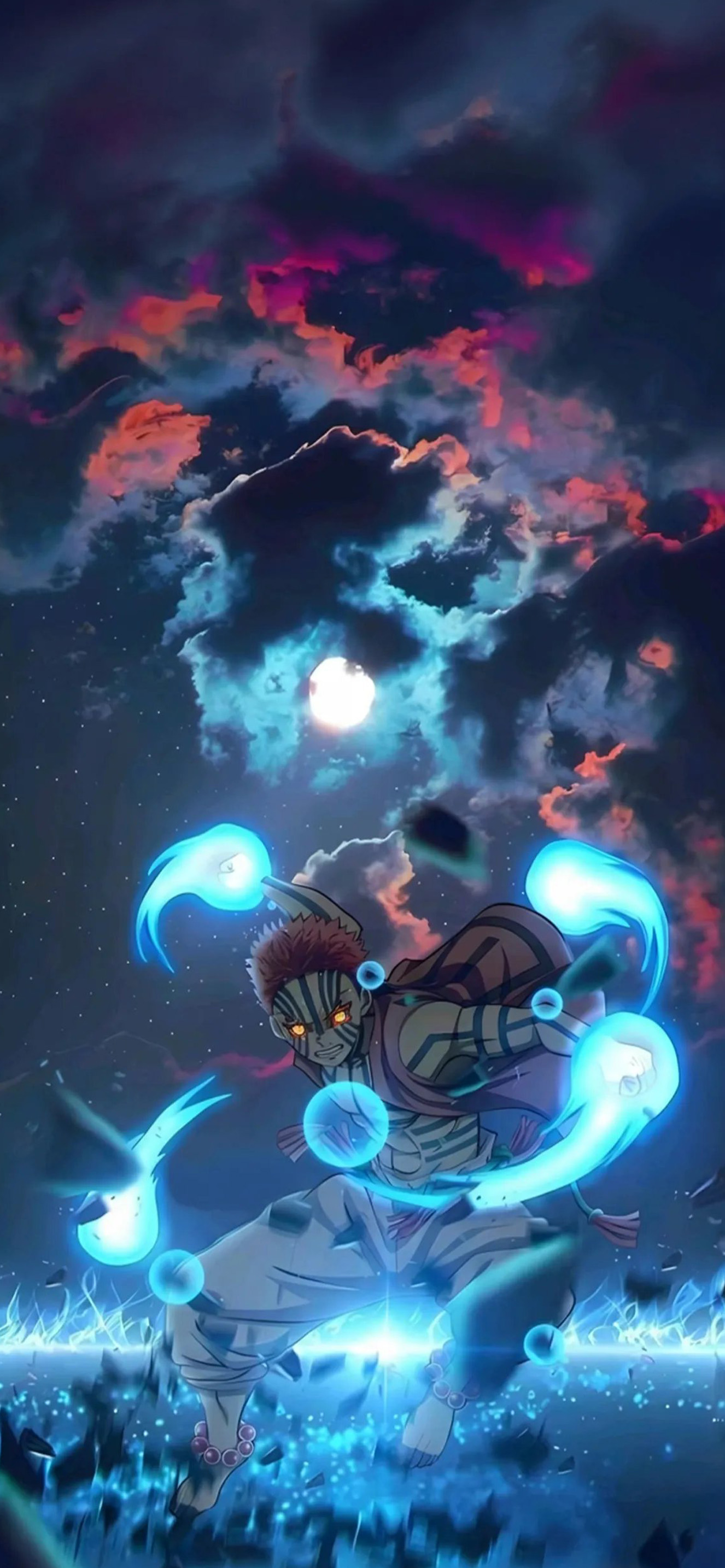 Demon Slayer Akaza Blue Energy Night Wallpapers - HD Wallpapers