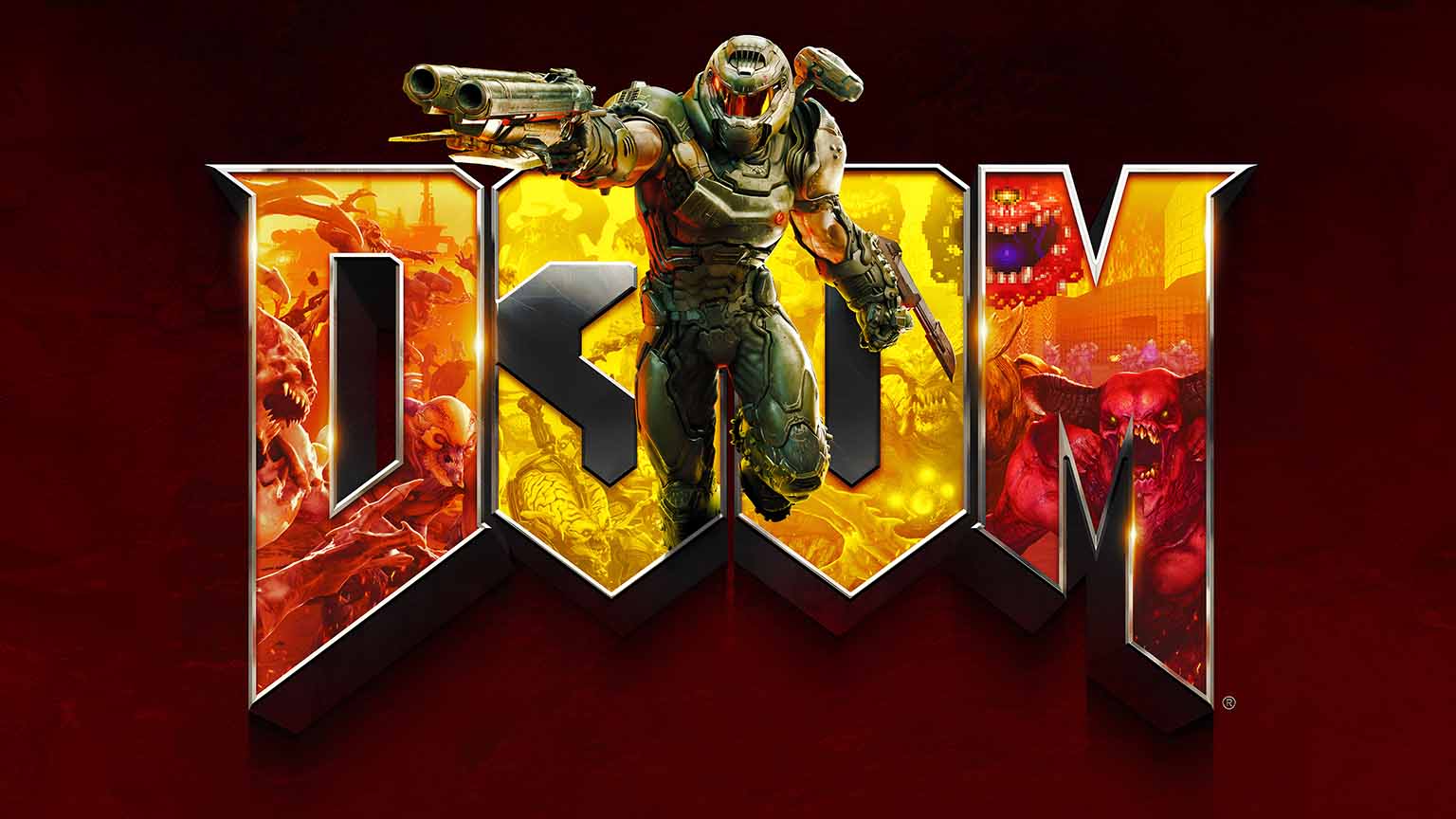 Free Doom Slayer Holding Shotgun Hell Battle Desktop Wallpaper