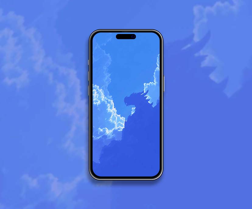 Dragon Cloud Silhouette Blue Sky Fantasy Wallpapers iPhone HD