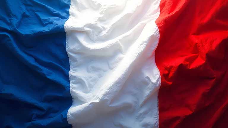 Free France Flag Waving Fabric Texture Desktop Wallpaper