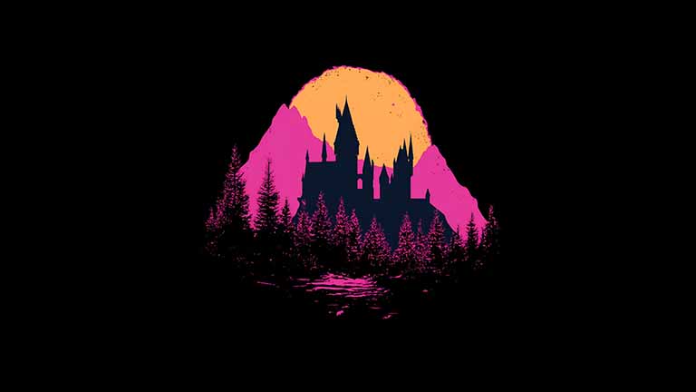 Harry Potter Hogwarts Castle Silhouette Desktop Wallpaper