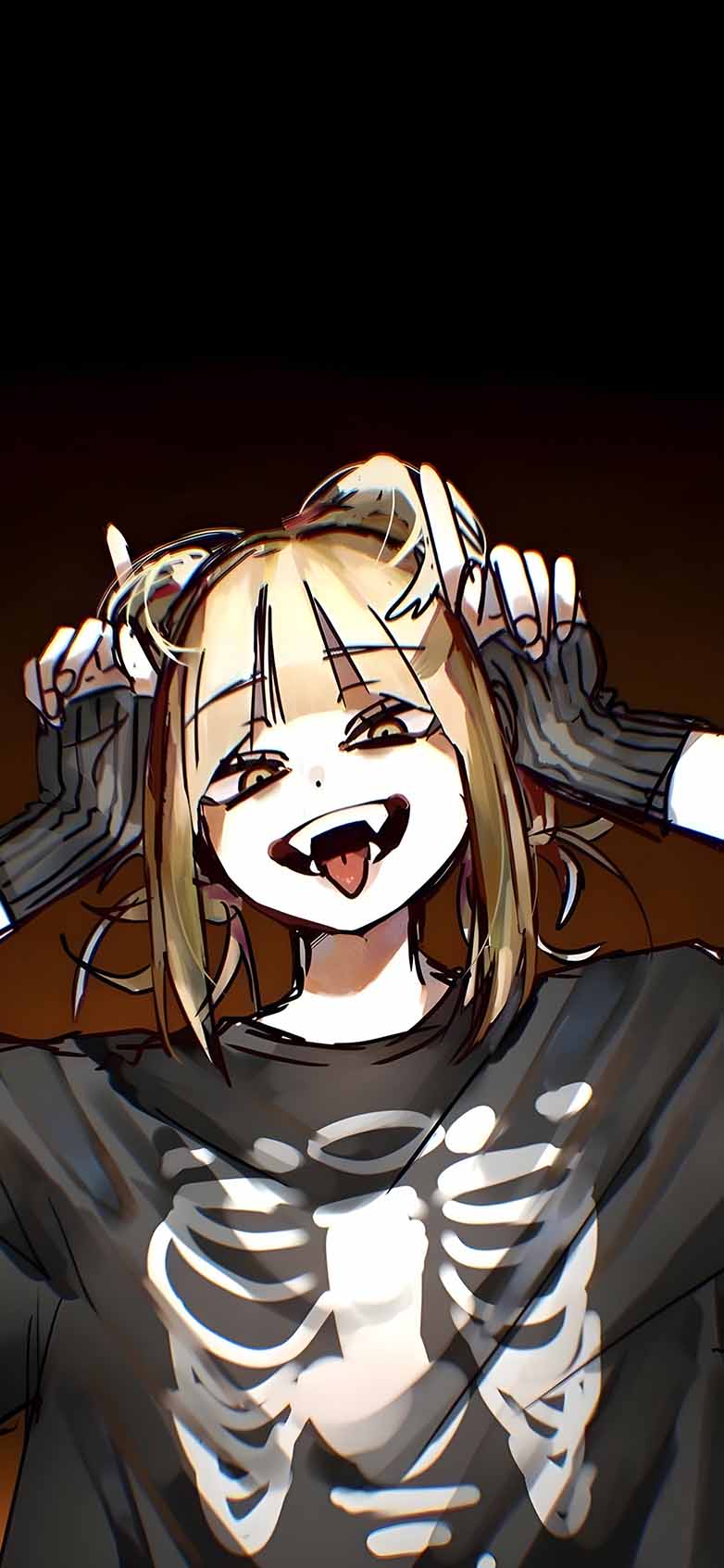 Himiko Toga My Hero Academia Skeleton Shirt Wallpapers iPhone