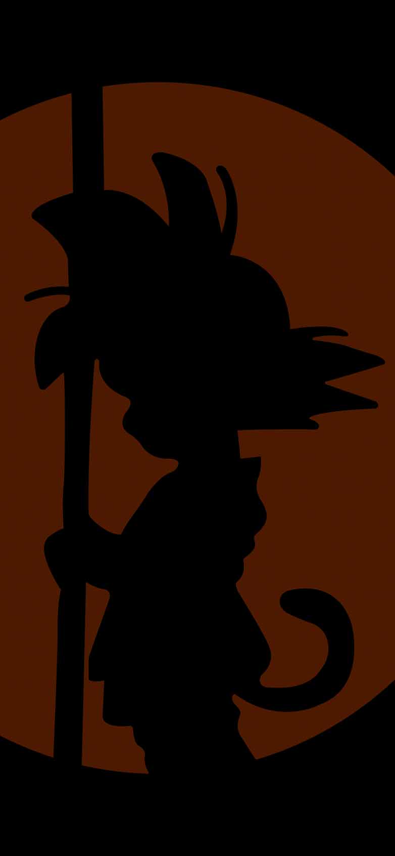 Kid Goku Silhouette Orange Moon Dragon Ball Wallpapers iPhone