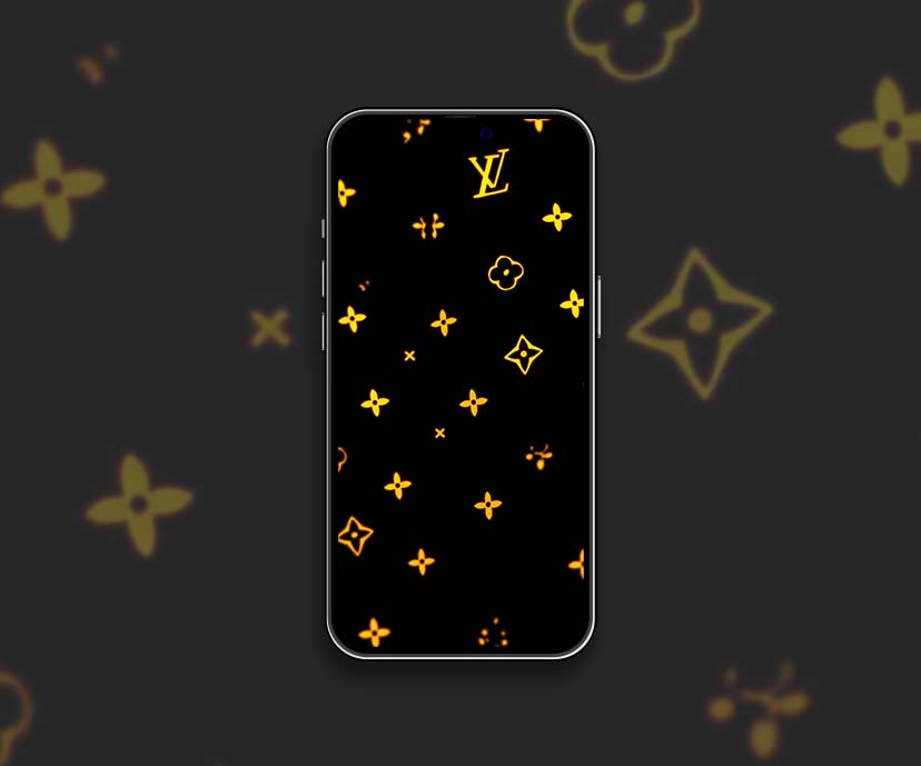 Louis Vuitton Gold Neon Logo Pattern Wallpapers - Wallpapers HD