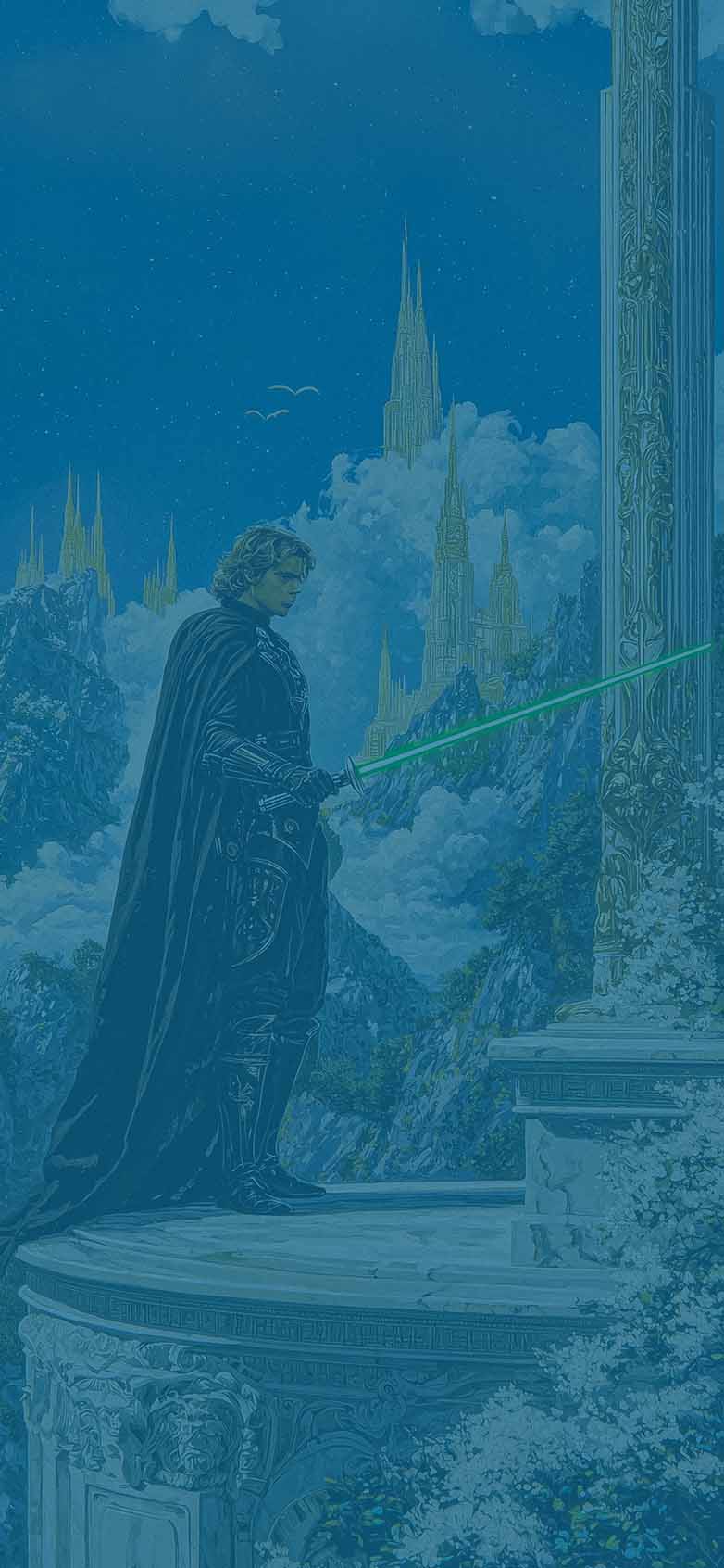 Luke Skywalker Jedi Green Lightsaber Art Wallpapers iPhone HD